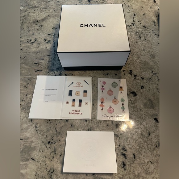 CHANEL | Party Supplies | Chanel Gift Box W2 Sticker Packs And A White ...